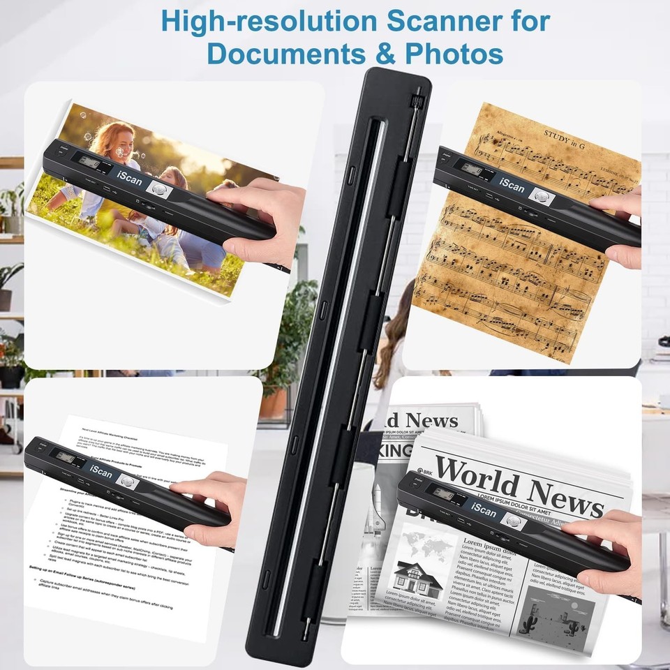 Portable Scanner, Photo Scanner for A4 Documents, Scanners for ...
