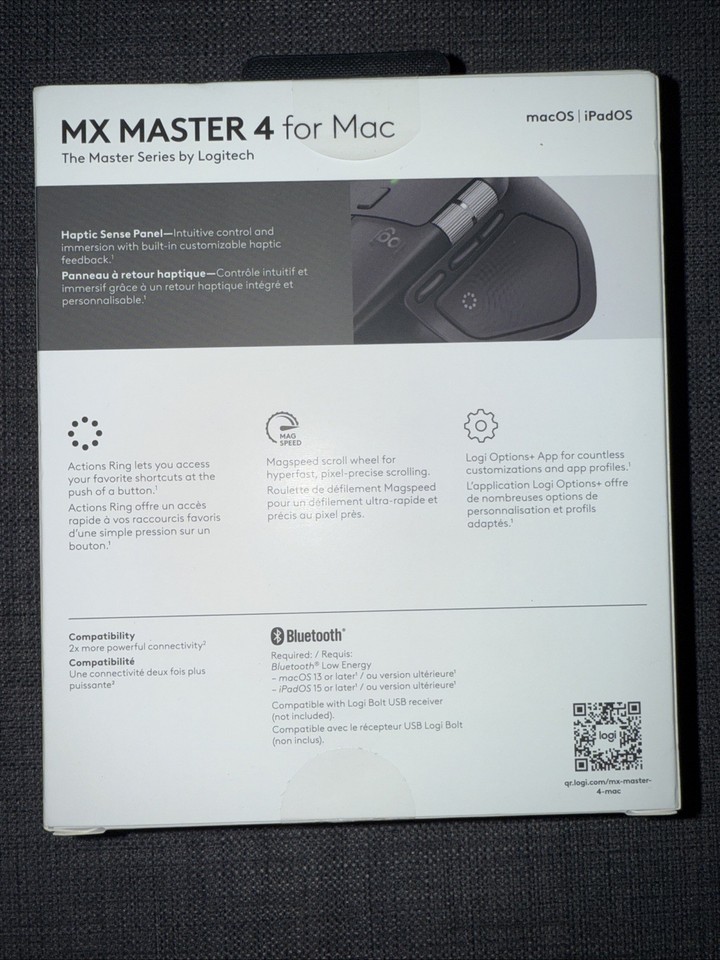 Logitech MX Master 4 for Mac Wireless Mouse - Space Black - Brand New ...