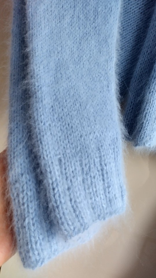Beautiful hand knitted blue sweater, angora 80%, Italy | eBay