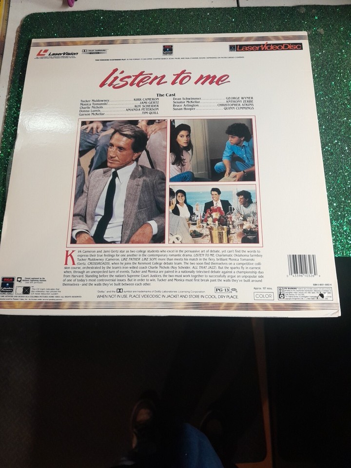 Listen To Me (Laserdisc) Kirk Cameron Jami Gertz Roy Scheider NEW ...