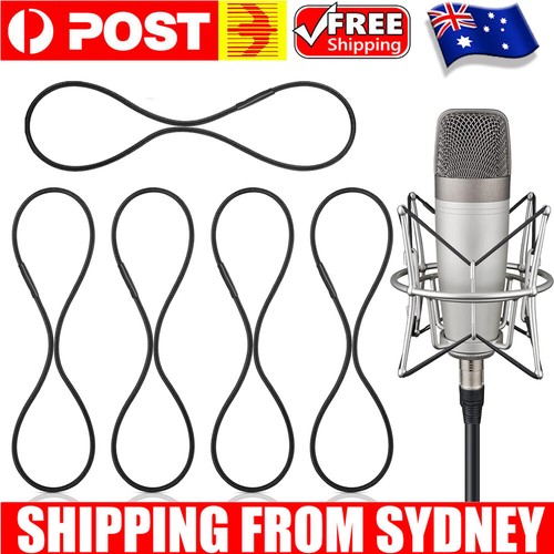 5 x Black Universal Elastic Bands Replacement Microphone Shock Mount ...