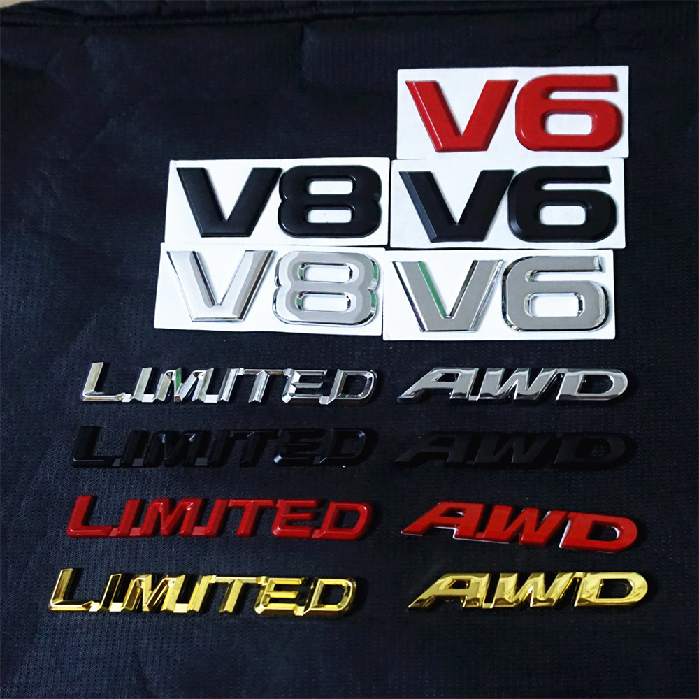 1x Matte Black V8 Metal Badge Emblem Decal Sticker Auto 3D 4WD Engine ...