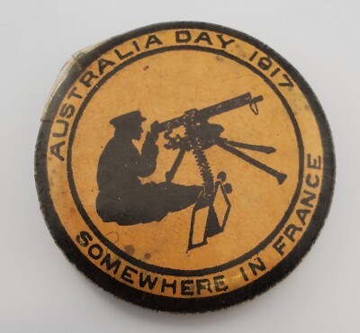 1917 Australia Day Pin Somewhere In France Machine Gunner WW1 | eBay