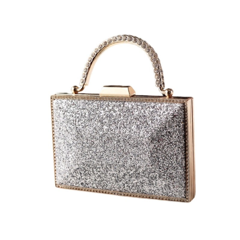 Stylish Gold Sequined Clutch Evening Bag Handbag for Wedding Party ...