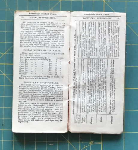 PITTSBURGH STEEL CO. POCKET ENGLISH DICTIONARY 1906 LOTS OF INFO IN ...