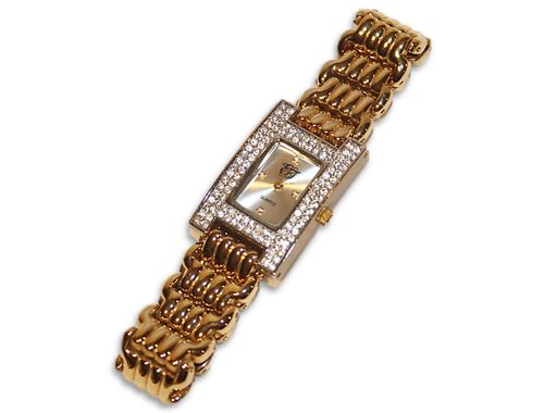 Elizabeth Taylor Watch Women's Gold-Tone & Silver-Tone 7.5" White ...