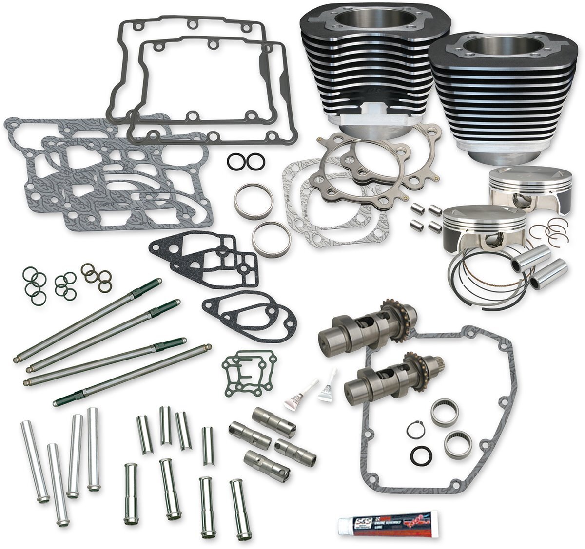 S&S 106" Big Bore Black Cylinder Hot Set Up Performance Kit (900-0354 ...