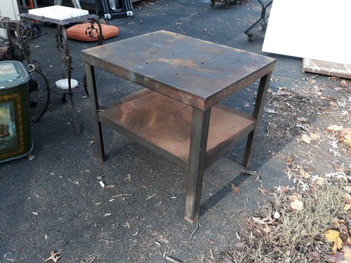 Industrial Steel Machine Shop Work Table Vintage Mid Century | eBay