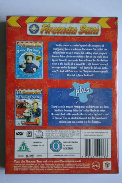Fireman Sam - Snow Business/Big Freeze (DVD, 2007, 2-Disc Set) for sale ...