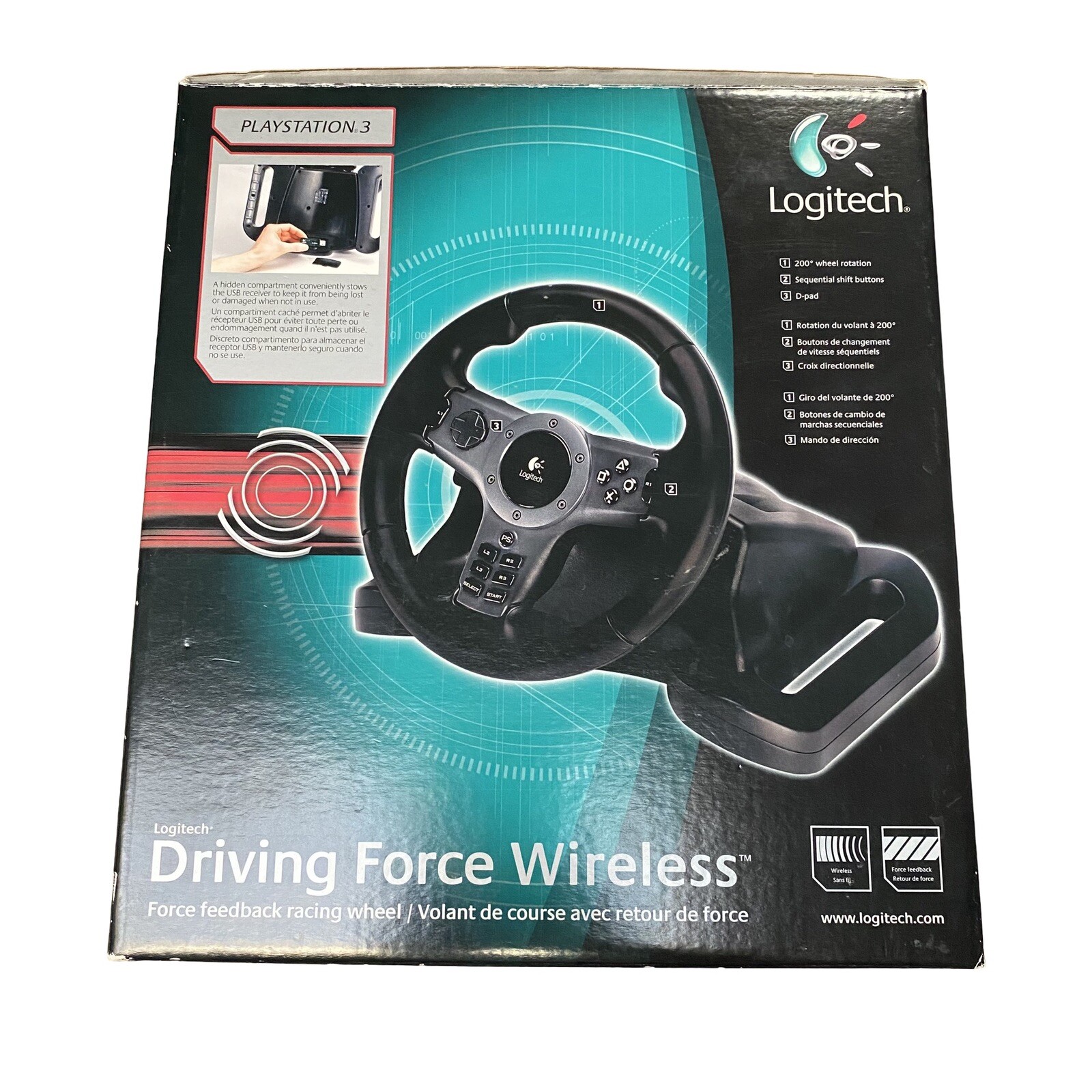 Ps3 Logitech Driving Force Feedback Wireless Racing Wheel PlayStation 3 ...