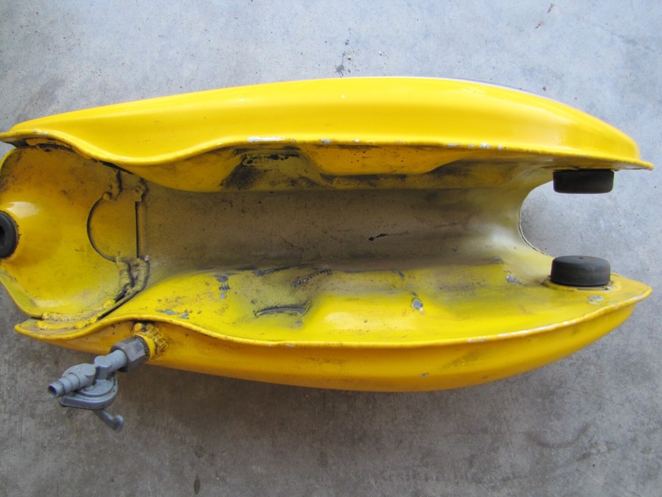 1976 Yamaha YZ125 Aluminum Gas Tank Original Yellow Fuel YZ 125 OEM MX ...