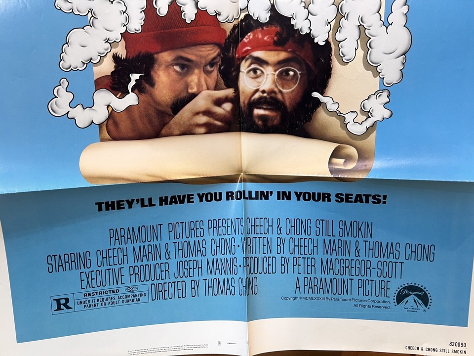 1983 “Still Smokin” Cheech & Chong ORIGINAL MOVIE POSTER 27” X 41” One ...
