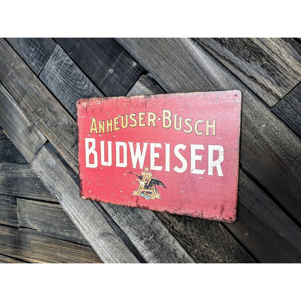 Budweiser Vintage Style Sign - Budweiser Sign with Distressed-Looking ...