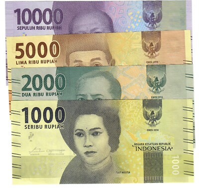 SET Indonesia 1000, 2000, 5000 & 10000 Rupiah 2016 UNC | eBay