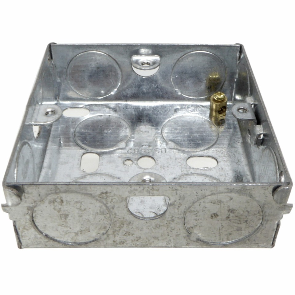 Metal Back Box 25mm 35mm 47mm 1G 2G Dual 1G+1G 2G+1G Galvanised Steel ...
