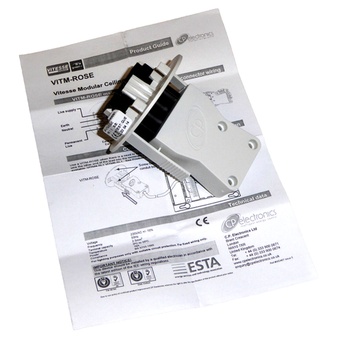 Vitesse Modular Ceiling Rose with Connector Plug 16A 230V AC 4 Pole ...