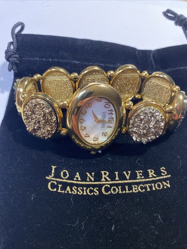 Joan Rivers Gold Oval Drusy Watch Brand New Box Papers Vintage QVC ...