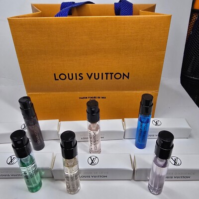LOUIS VUITTON Perfume Sample Set of 6 w/ Gift Bag – 0.06 oz Each – All ...