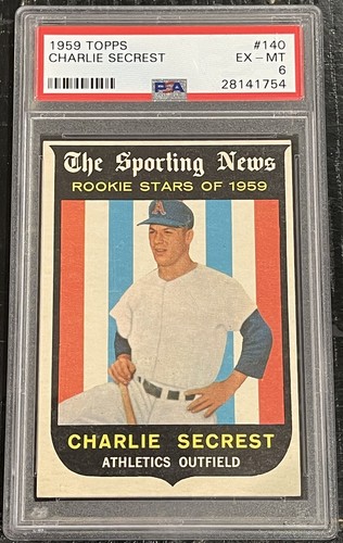 1959 Topps Charlie Secrest Rookie Stars PSA 6 EX-MT Athletics #140 ...