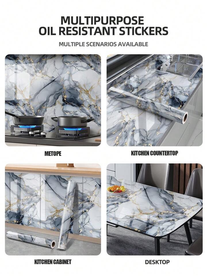 Self Adhesive Kitchen Worktop Covering Vinyl Wrap Cupboard Door Marble ...