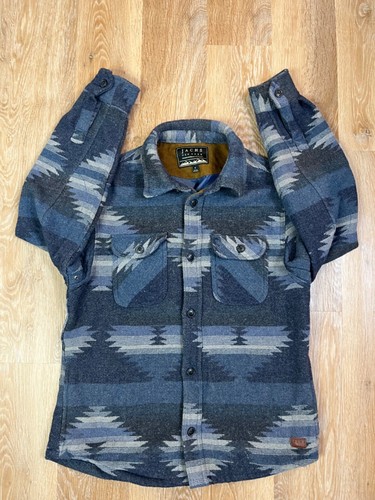 Jachs Jacket Mens Medium M Blue Aztec Print Shacket Western Cowboy ...