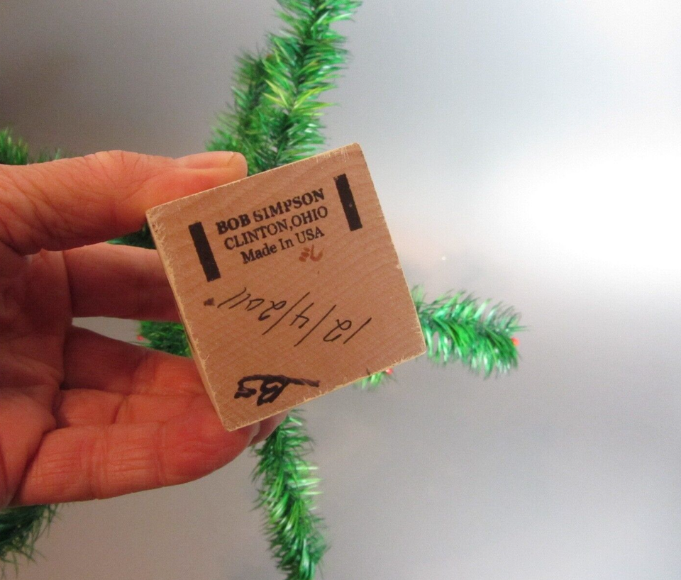 Vintage 22" Goose Feather Christmas Tree Made In USA Signed Bob Simpson ...