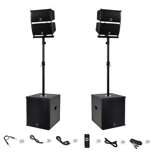 PRORECK Line Array PA Speaker System 6000W P.M.P.O 15 inch DJ Subwoofer ...