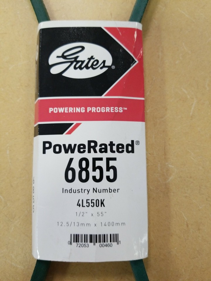NEW Gates 6855 V-belt 55in X 1/2in Powerated | eBay