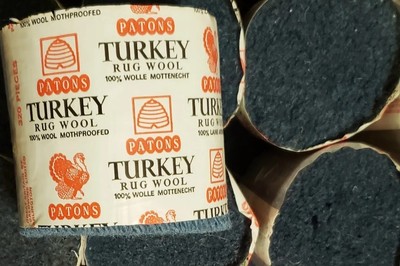 Vintage PATONS Turkey latch Hook Pre-cut Rug Wool Mothproofed Yarn Lot ...