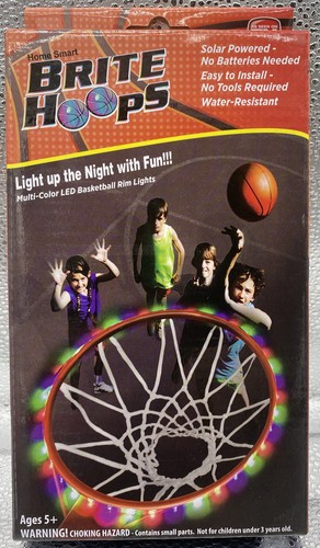 Brite Hoops LED Basketball Rim LIGHTS Solar Power Night Fun 8 Patterns ...