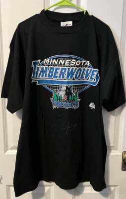 Minnesota Timberwolves rare logo basic black Graphic T shirt S-5XL ...