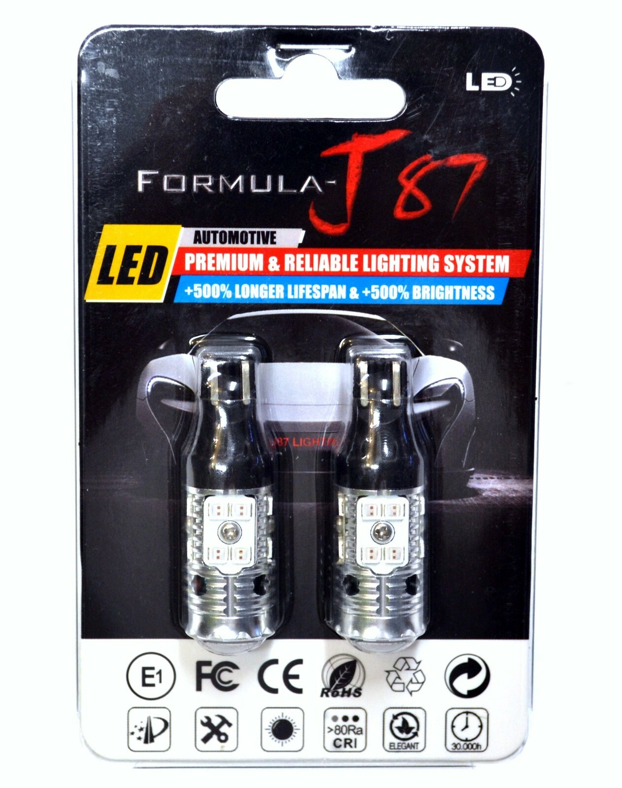 LED Light Canbus Error Free 921 Red Two Bulbs High Mount Stop 3rd Brake ...