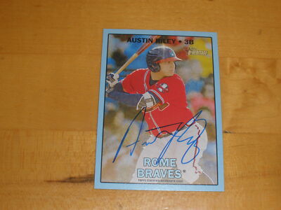 2016 Topps Heritage Minors Blue Border Autograph Auto Austin Riley 17/ ...