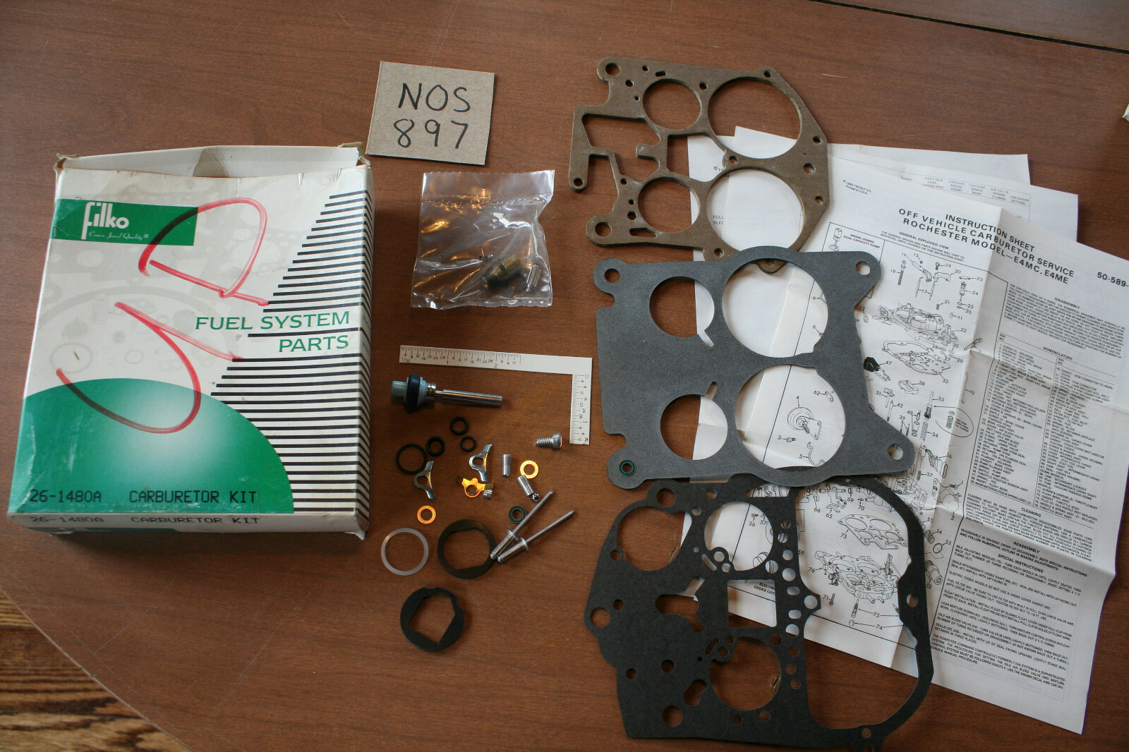 NOS Filko Carburetor Rebuild Kit 26-1480A Rochester 4BBL E4MC E4ME C | eBay