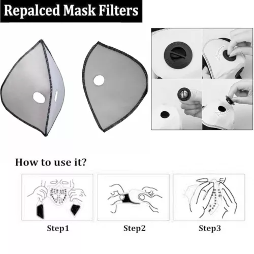 Reusable Face Mask Breathing Valves Sports Cycling Outdoor Masks | eBay