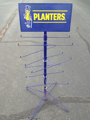 1980s MR. PEANUT PLANTERS PEANUTS STEEL DISPLAY STAND STORE RACK ...