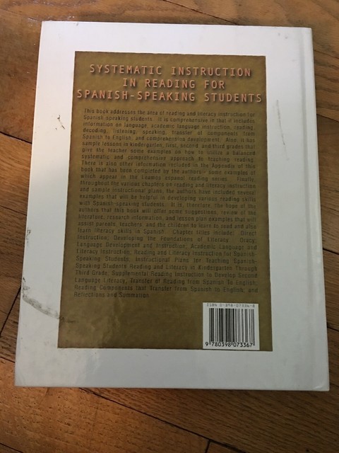 SYSTEMATIC INSTRUCTION IN READING FOR SPANISH SPEAKING STUDENTS Linda Carnine 9780398073374 For systematic-instruction-in-reading-for-spanish-speaking-students-linda-carnine-9780398073374-for