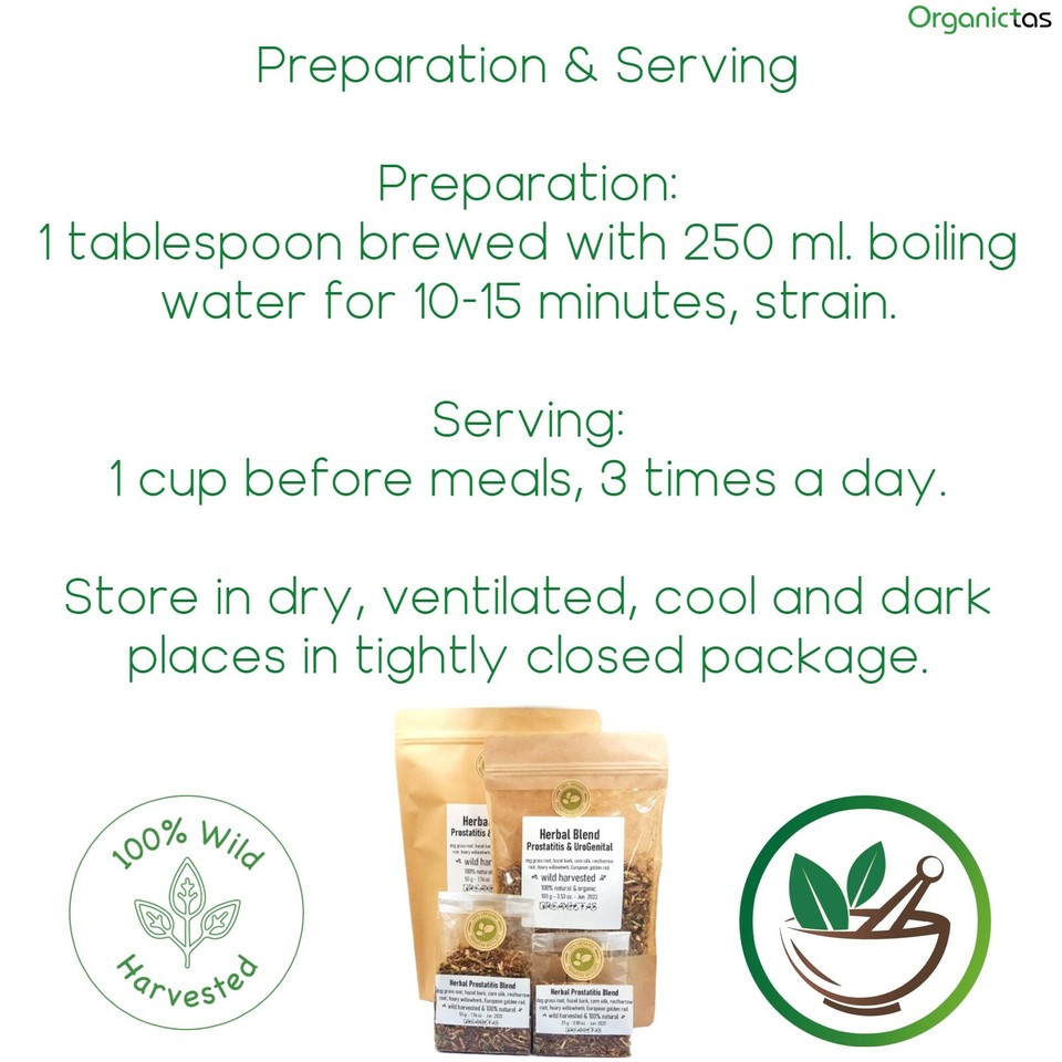 Urinary System & Prostate Herbal Blend Tea, 6 Herbs for Urinary Tract ...