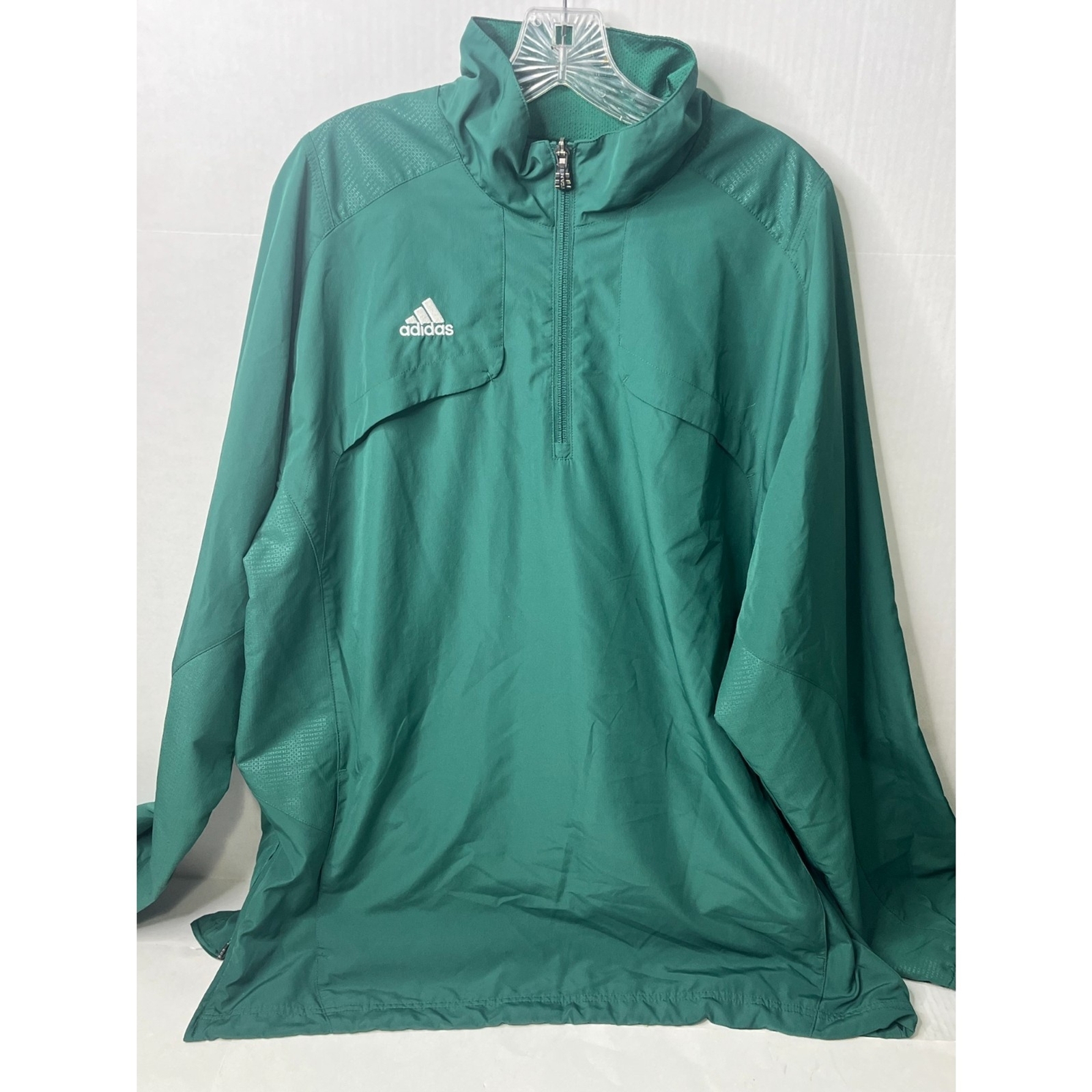 men's adidas RN#88387 climaproof size lg full zip green jacket | eBay