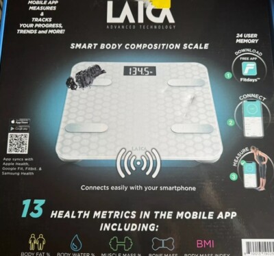 Laica Smart Body Composition Digital Bath Scale Connects To Smartphone ...