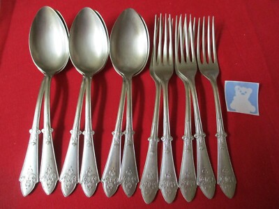 (11) Pc Clarfeld Alpacca Flatware, Large Spoons & Forks Stock#Y | eBay
