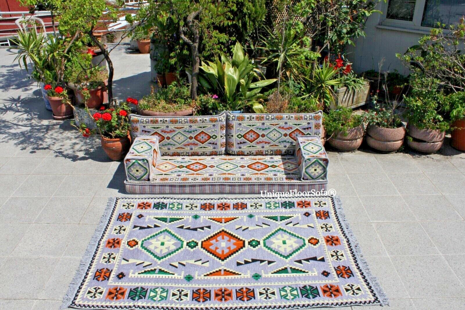 Canapé arabe canapé-lit par le sol， terrasse coussins palettes， canapé ...