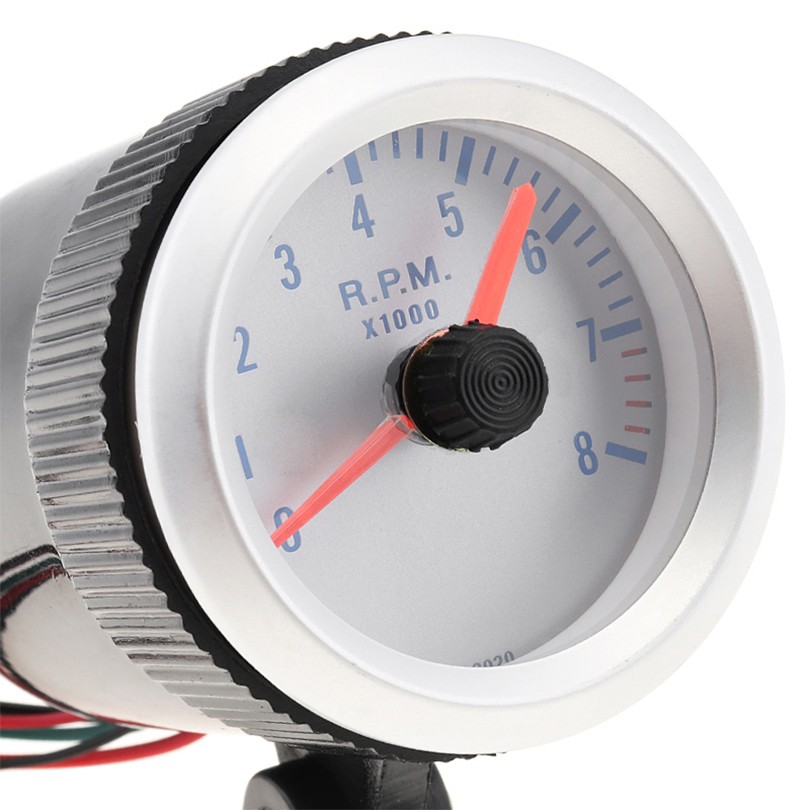 2" 52mm 0~8000RPM Tachometer Blue Light For 4 / 6 / 8 Cylinder Engines ...