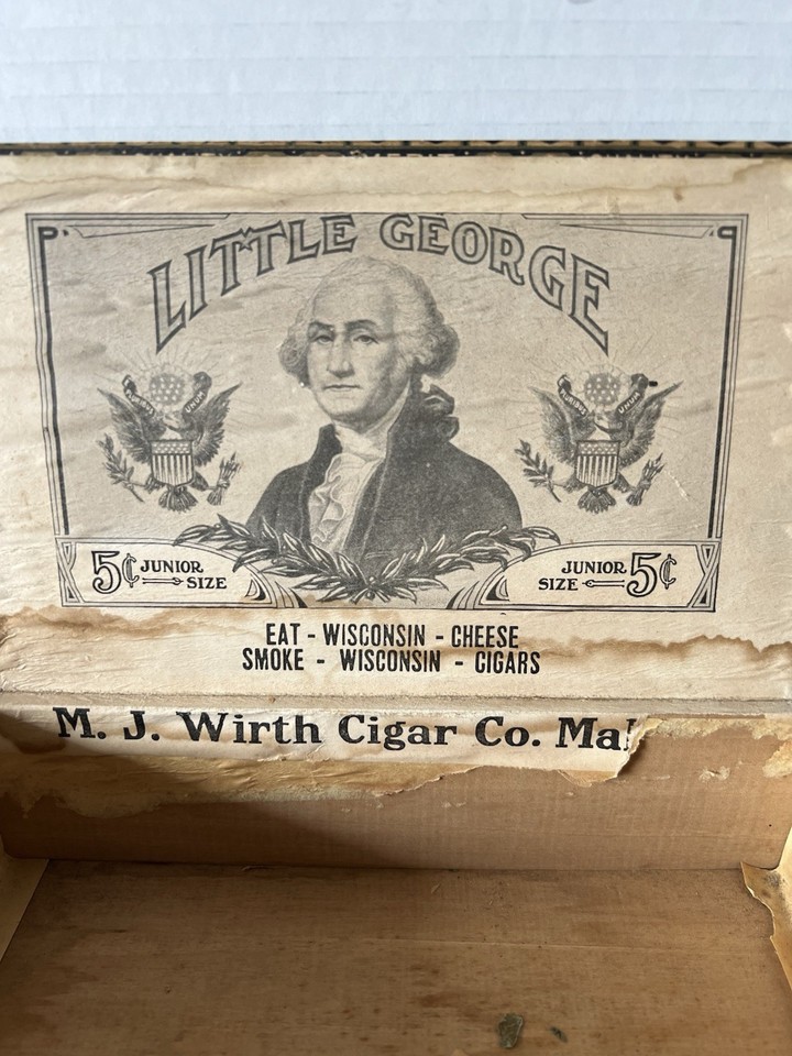 Antique 1900s Little George Washington Wood Cigar Box Wisconsin | eBay