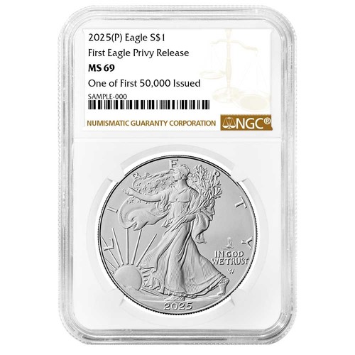2025 (P) $1 American Silver Eagle First Eagle Privy Releases One of ...