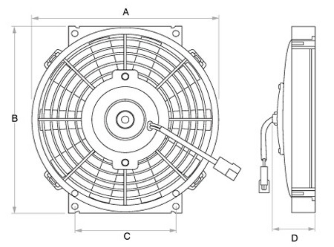 Universal Thermo Fan 12 Inch 12V Reversible 312mm x 64mm - 784 CFM ...