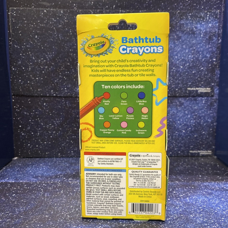 Crayola Bathtub Crayons 10 Colors To Use On Tub Or Shower Walls - New ...