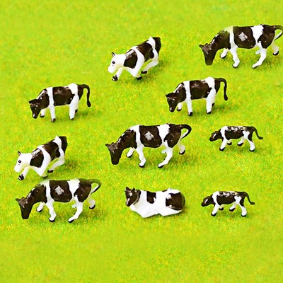 DIY Realistic Railroad Animal Model Painted Farm 1:87 HO Scale Cow ...
