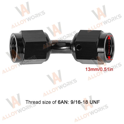 1Pc 6AN Female to 6AN Female 45 Degree Swivel Coupler Union Fitting ...