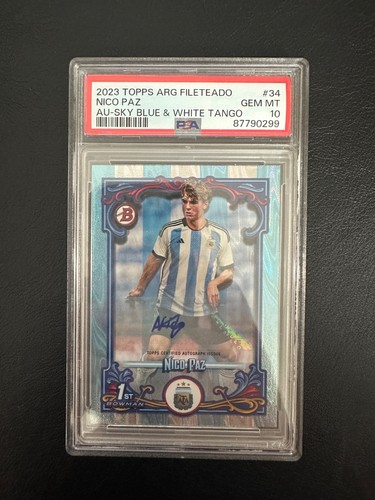 2023 TOPPS FILETEADO NICO PAZ SKY BLUE WHIET TANGO BOWMAN RC AUTO 9/99 ...